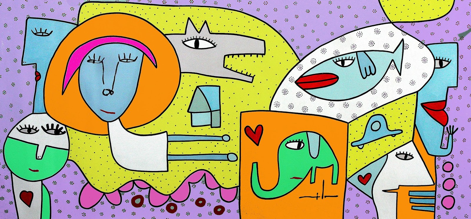 Pintando las formas de las obras de Milo Lockett