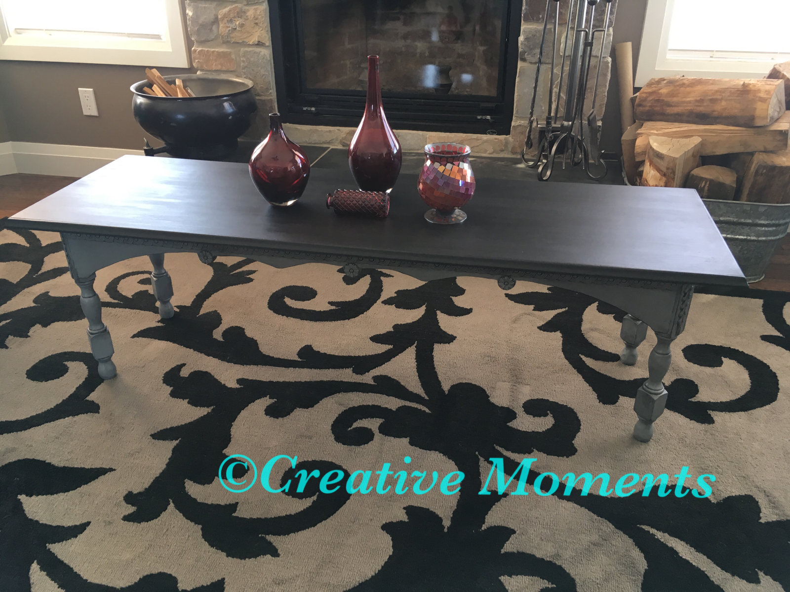 Dixie Belle Manatee Gray & Caviar Coffee Table