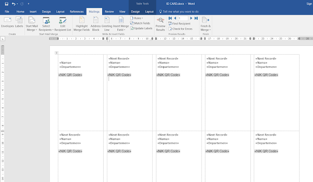 Membuat QR code untuk ID card di Microsoft Word 2016 - Hakko Blog's