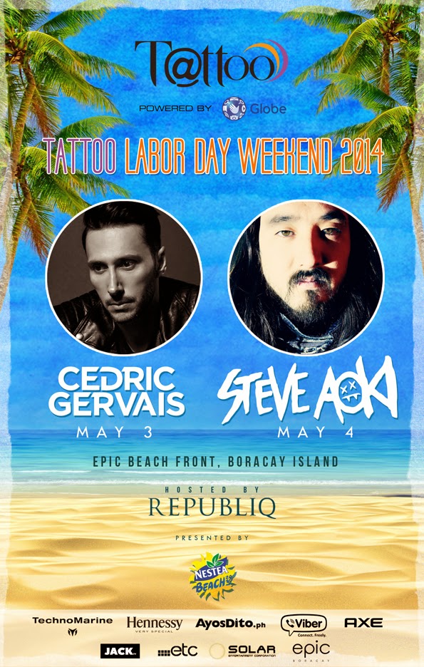 tattoo at laboracay - steve aoki + cedric gervais - Fashion Trends 2014
