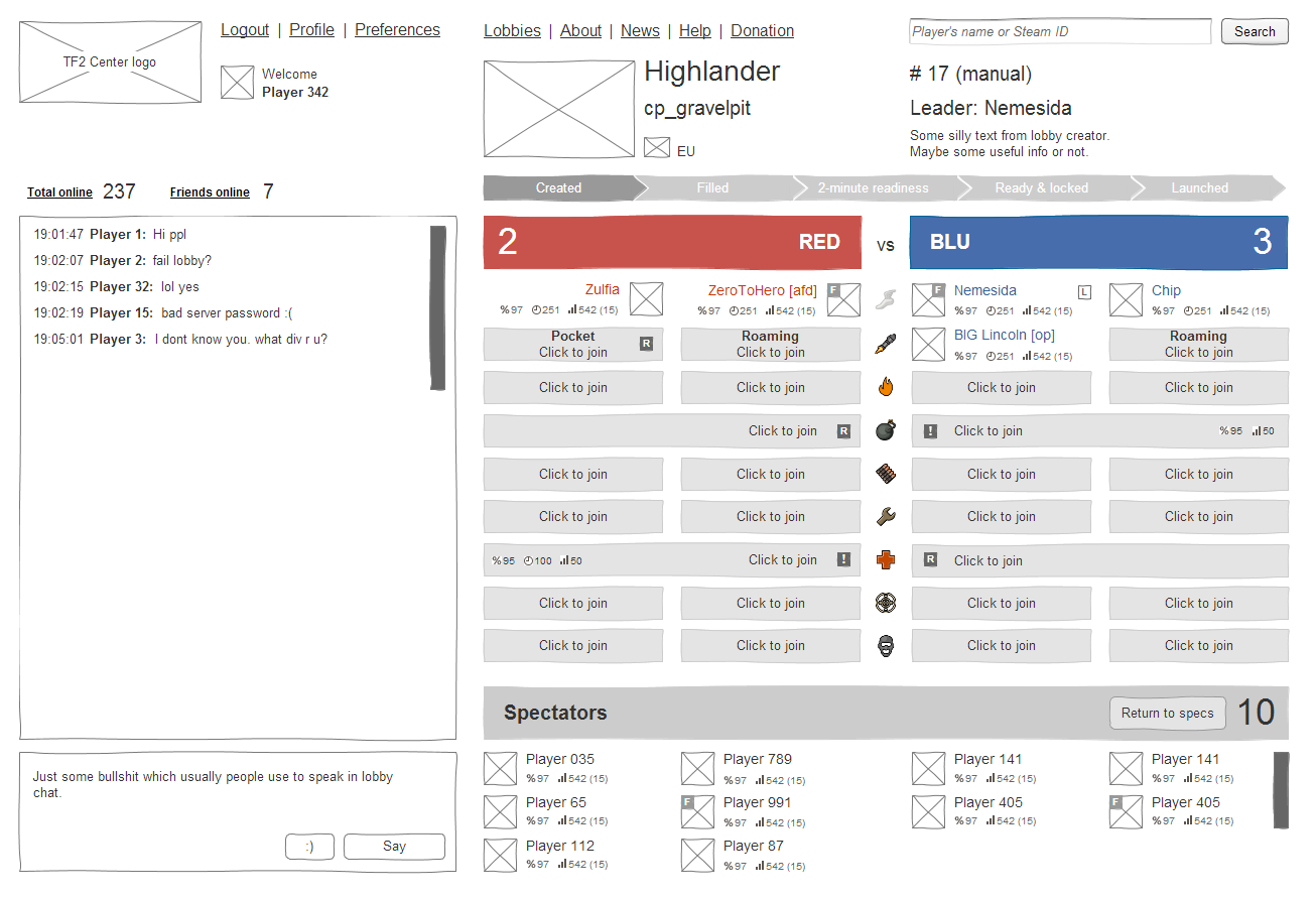 TF2 Center: Designs - lobbies themselves