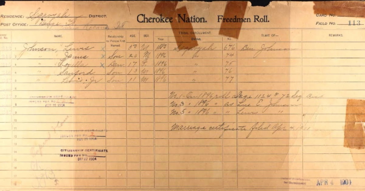 The African-Native American Genealogy Blog: Johnson Family of Benge ...