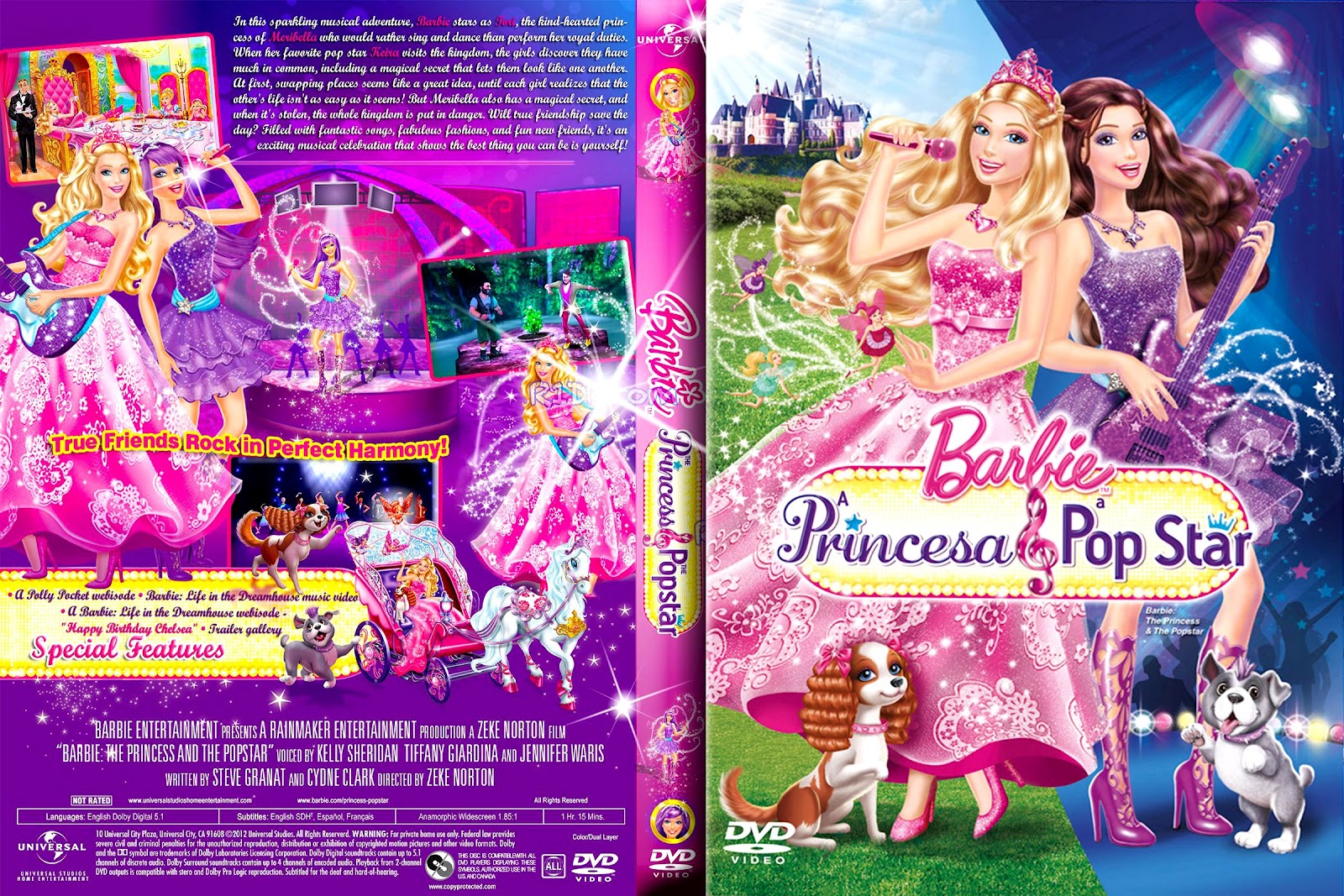CAPAS DE DVD PERSONALIZADAS: BARBIE A PRINCESA E A POPSTAR