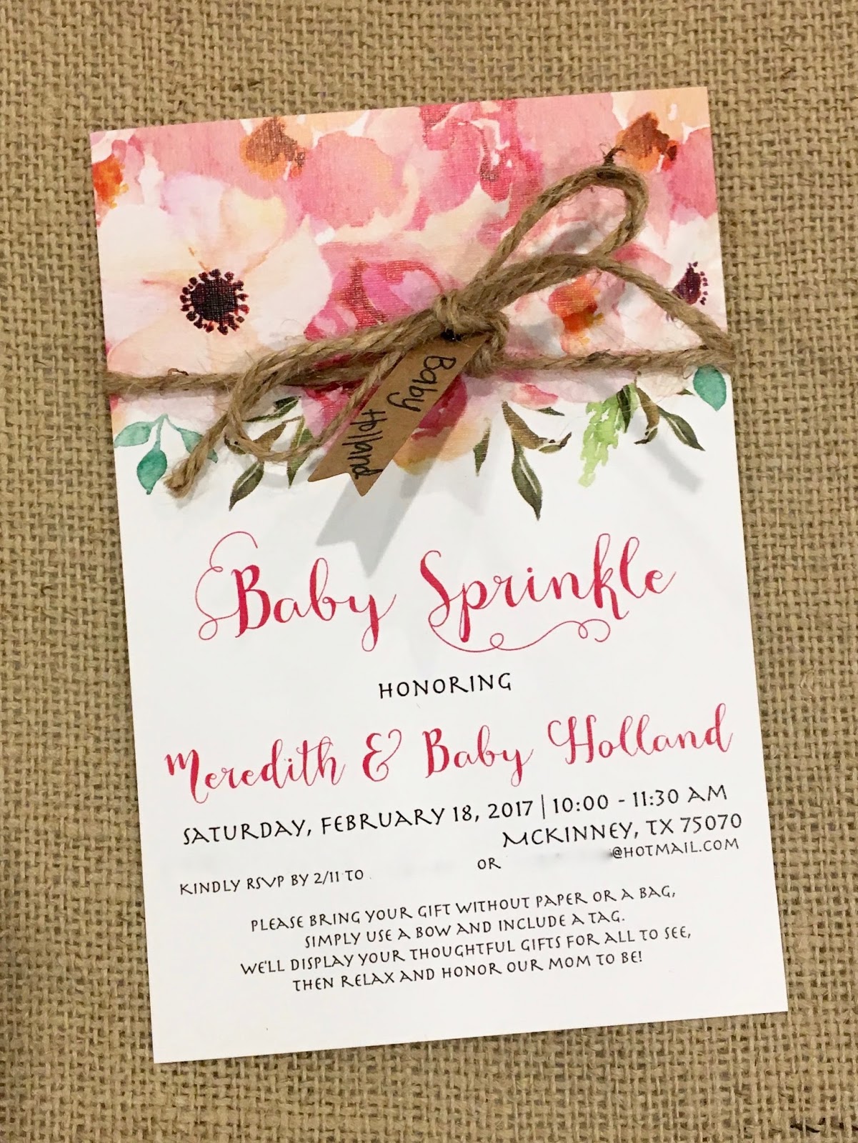 A Work in Progress: Baby Sprinkle/Amazing Weekend for Holland