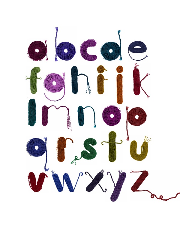 glitter, glue and fireflies: Tuesday Typeface...yarn....