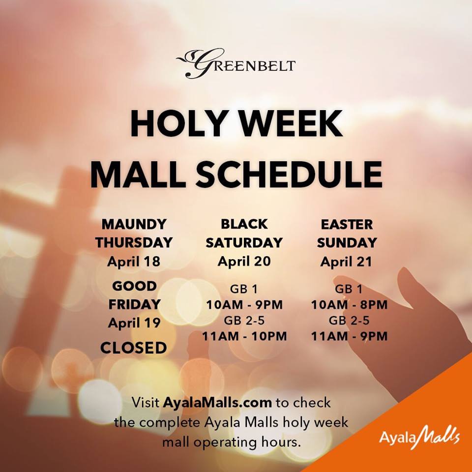 Manila Shopper: Holy Week 2019 Supermarket / Mall Hours, Coffee Shops ...