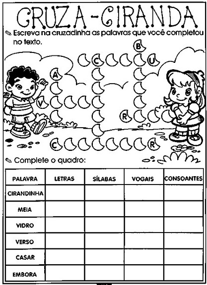 A Arte de Educar: ATIVIDADES COM A CANTIGA DE RODA CIRANDA CIRANDINHA