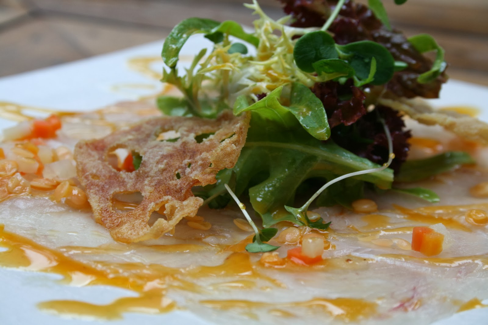 Country Gourmet Traveler: Reef Fish Carpaccio with Madras Curry infused oil