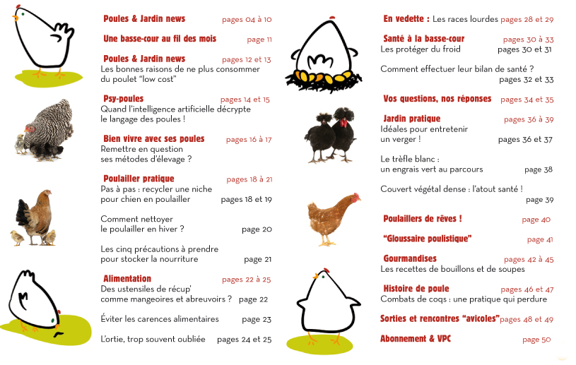 Poules et jardin