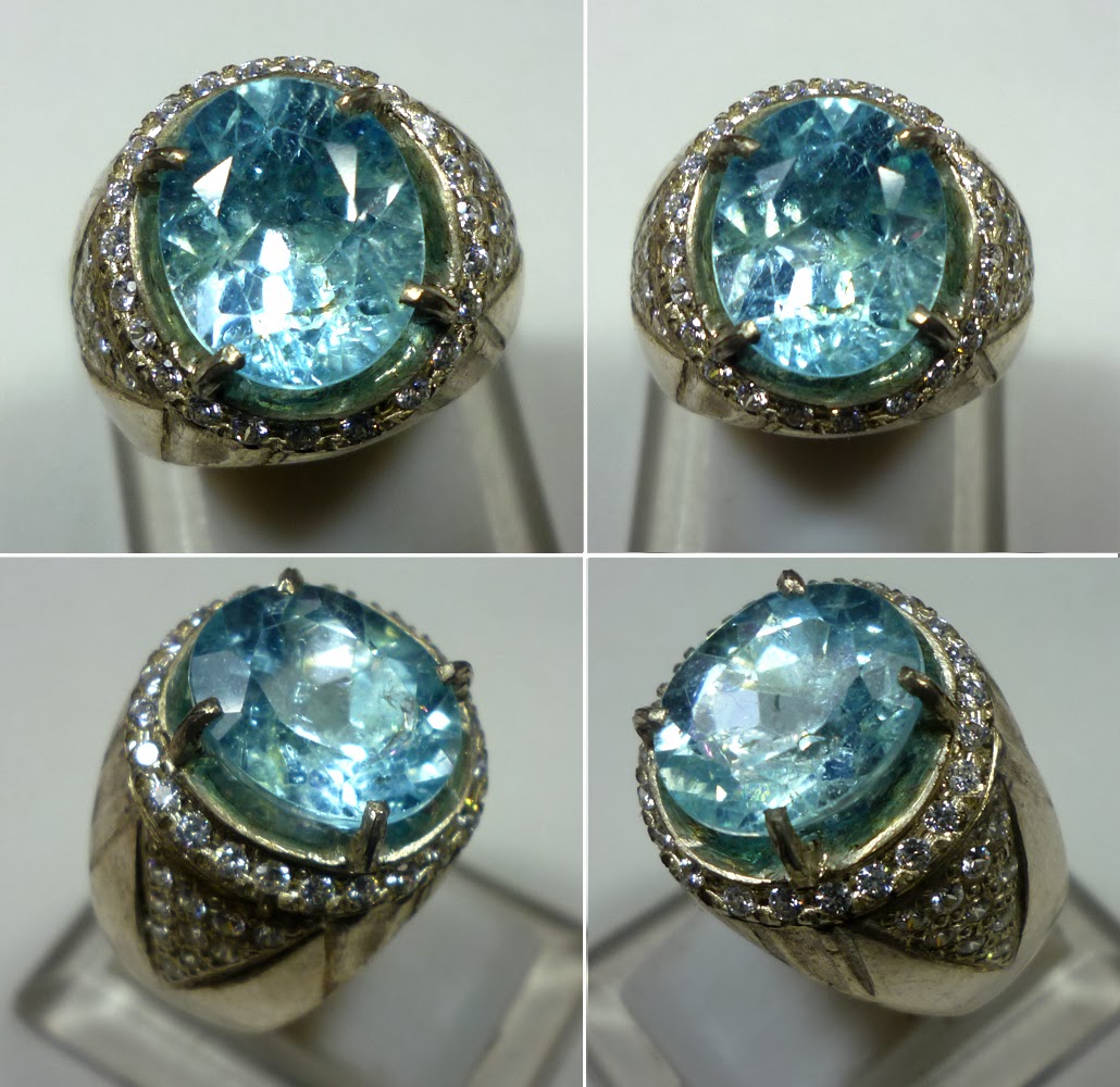 Permata Blue Topaz Warna Biru Muda