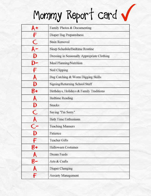 Running from the Law: My Mommy Report Card