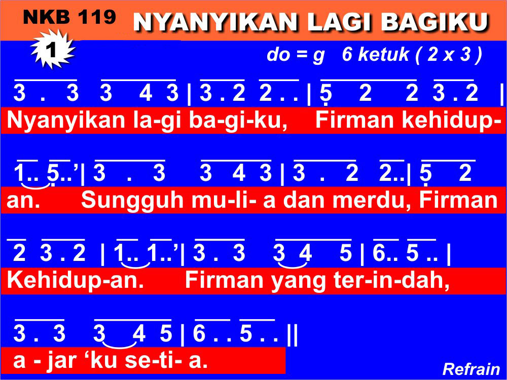 Lirik dan Not NKB 119 Nyanyikan Lagi Bagiku