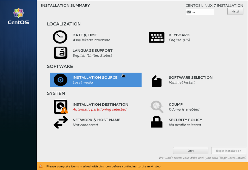 CentOS 7 Installation - Andika Adi Prasetyo