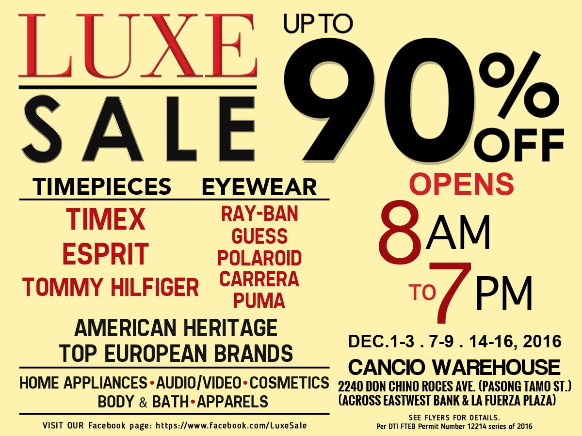 Biggest Sale of Branded Items at LUXE SALE 2016