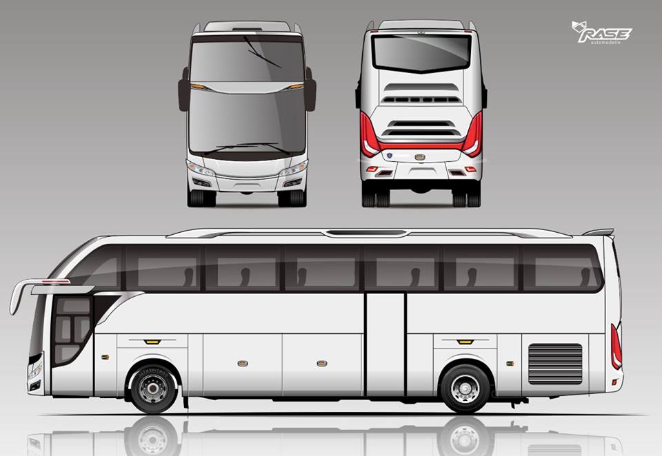 Blueprint bus indonesia jetliner rahayu sentosa | Membuat Model bus ...