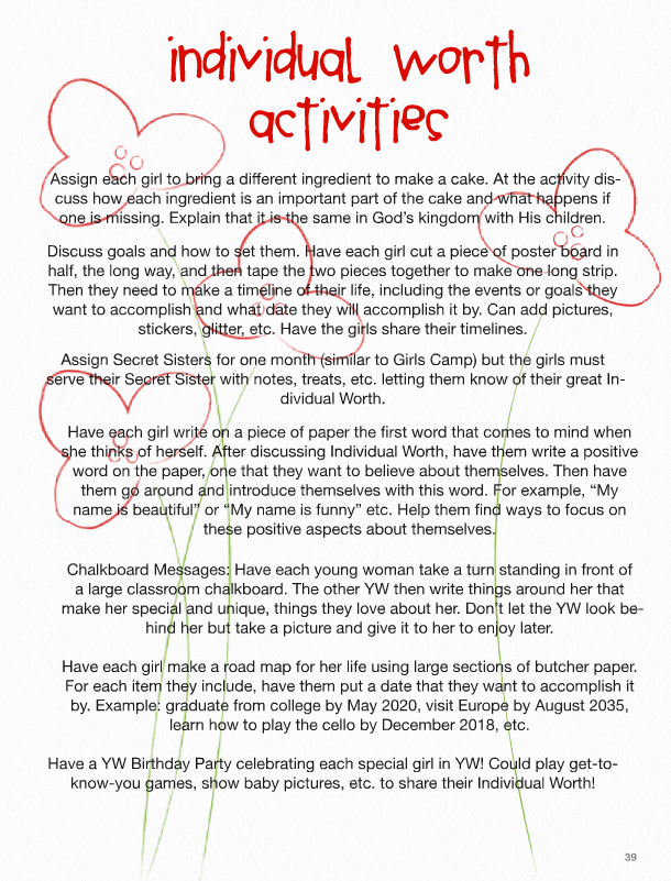 Stand & Shine Magazine: Individual Worth YW Activity Ideas