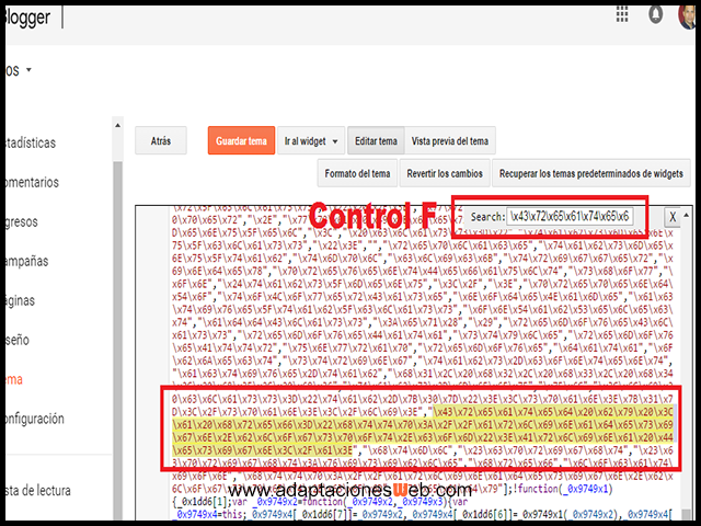 Cómo decodificar código hexadecimal javascript en blogger