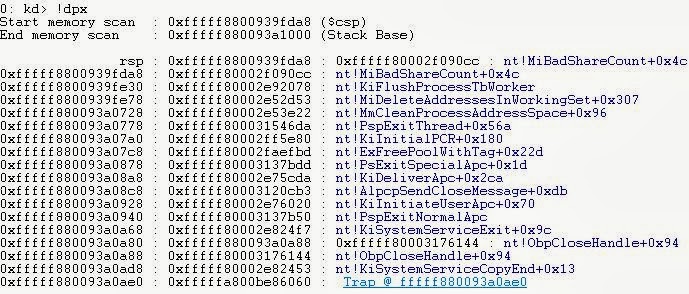 BSODTutorials: Debugging Stop 0x4E - Bad Share Count