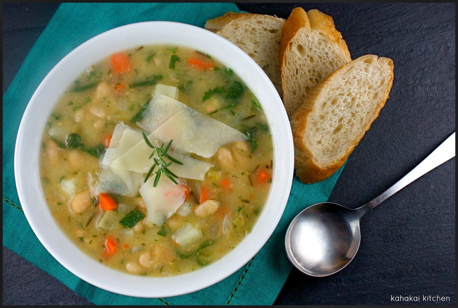 Kahakai Kitchen: White Bean, Potato and Baby Arugula Soup: Use it Up ...