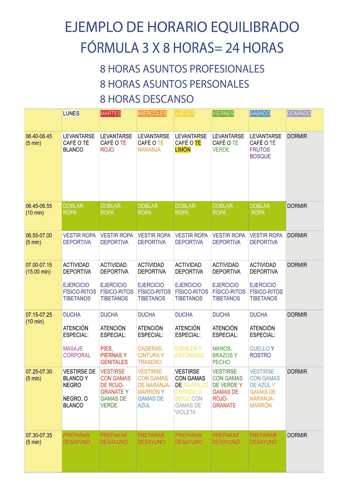 Psycofun: Modelos de horarios