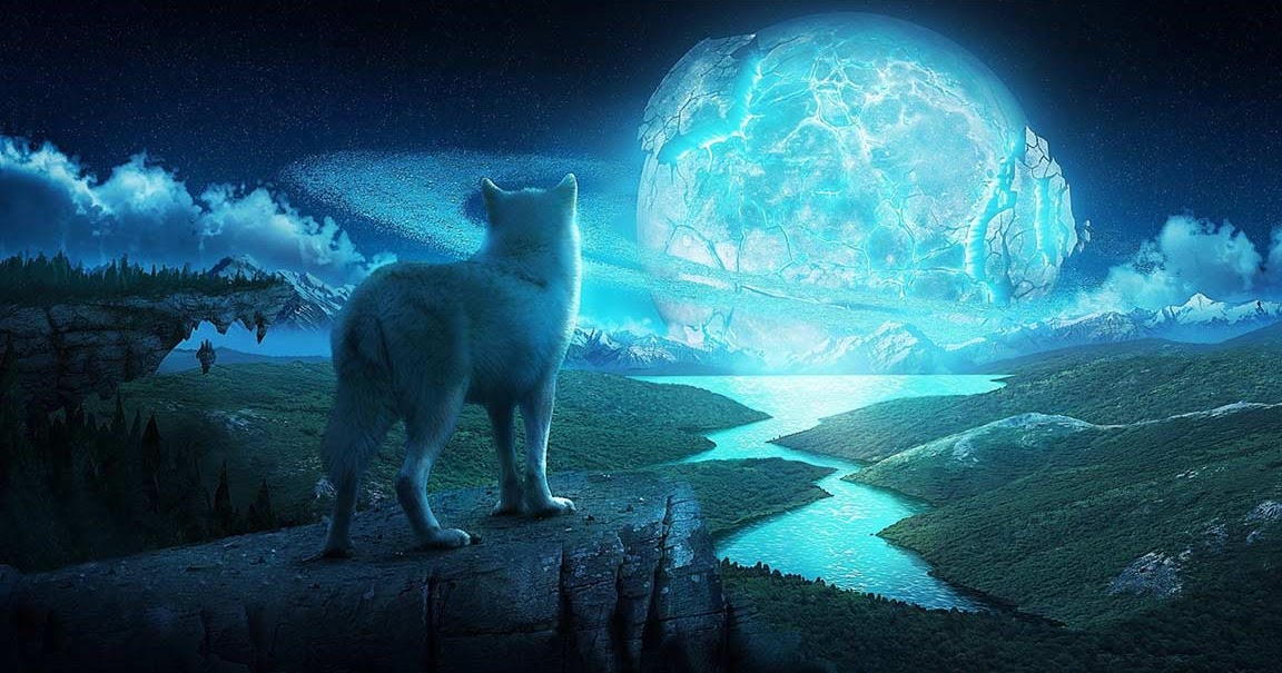 Cyan Wolf Wallpaper Engine Free