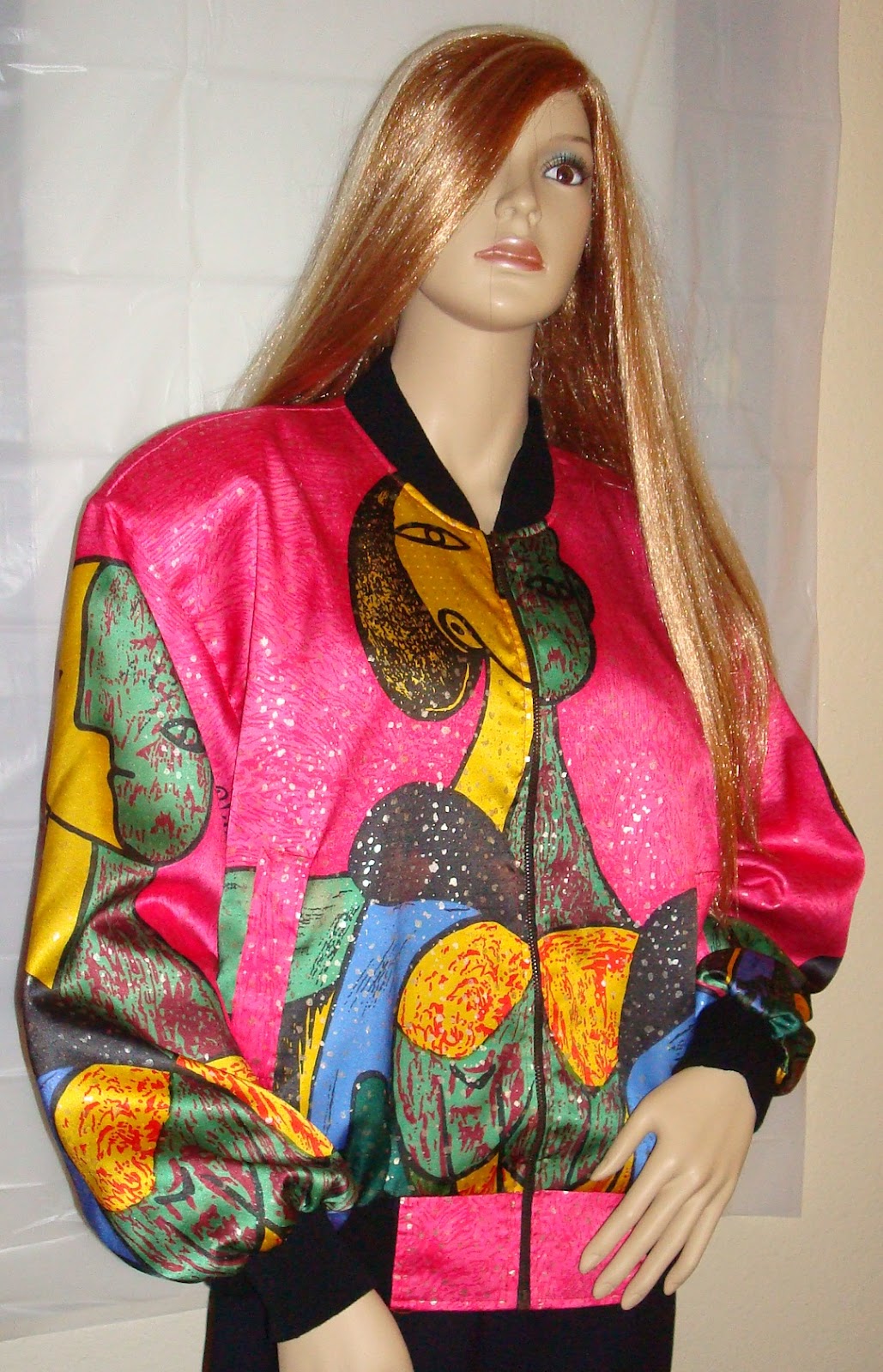 Vasilia's Vintage: Vtg 80s UGLY Neon Picasso Jacket - M-XL