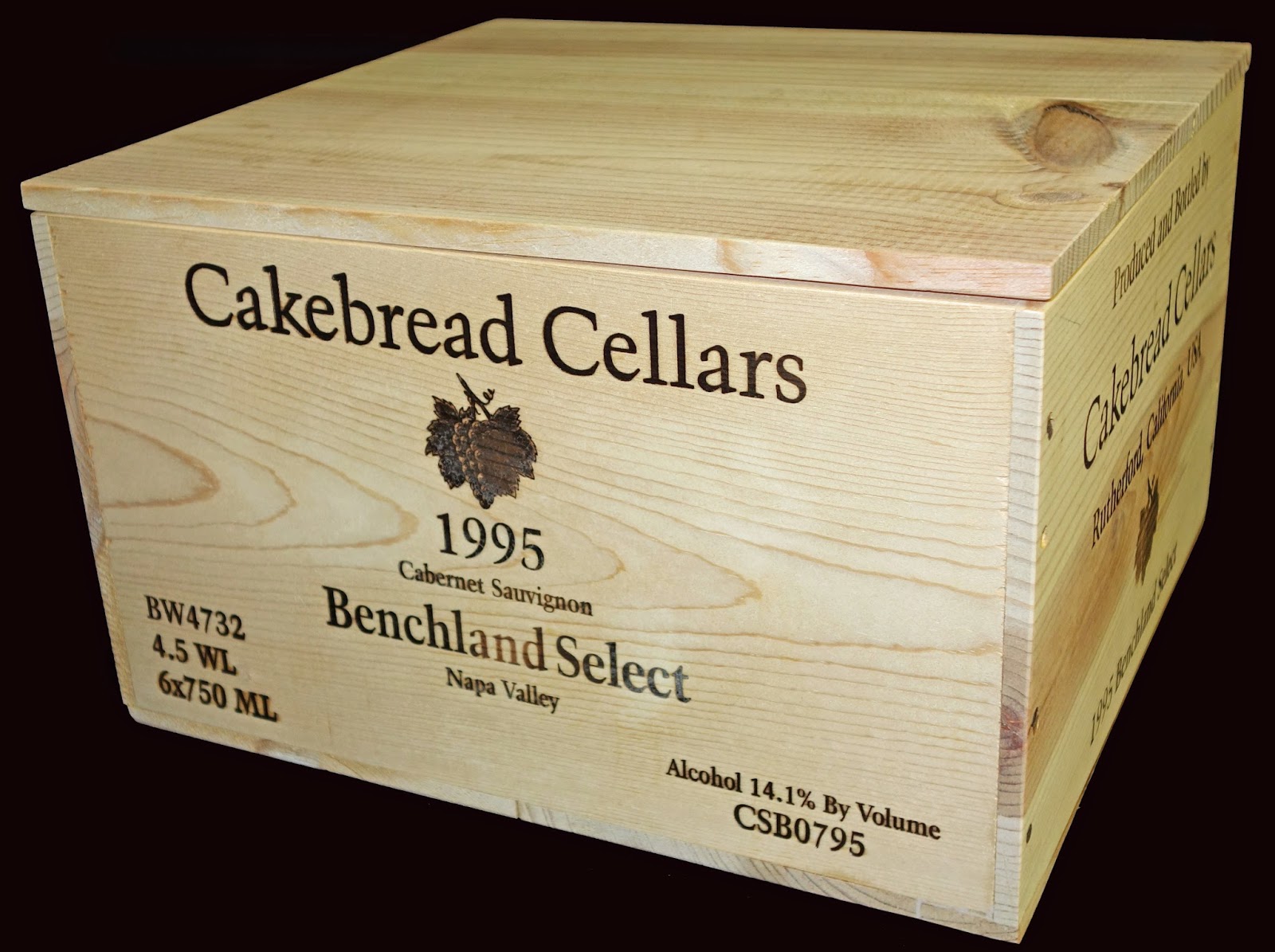 Wooden Wine Boxes & Wine Crates: The Cakebread Cellars Wine Box