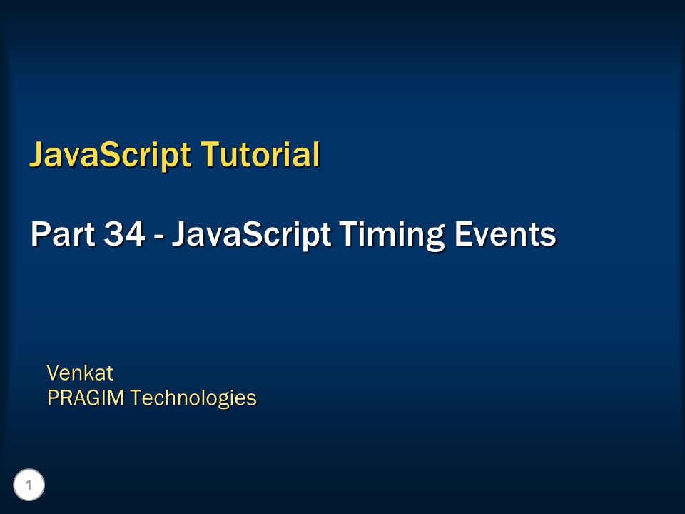 Sql server, .net and c# video tutorial: JavaScript timing events