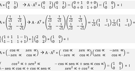 Matemáticas10: Ejemplos de Matriz Ortogonal