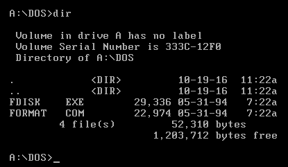 Floppy (disquete) booteable con MS-DOS
