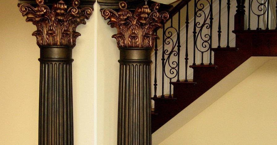 decorative columns, stylish element in modern interior