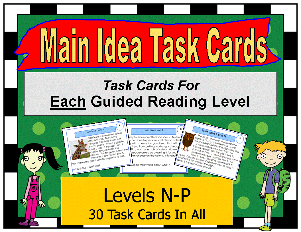 Literacy & Math Ideas: Task Cards Organized by Guided Reading Level