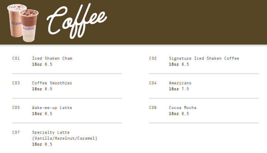 Tealive（大马Chatime）完整Menu！附上各种饮料价格！ - Leesharing