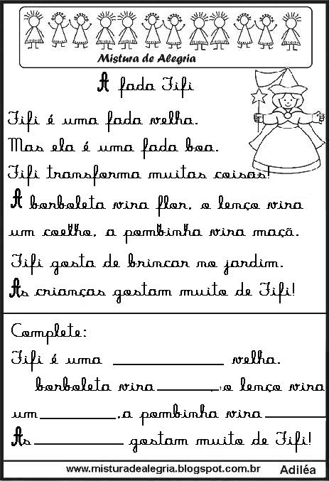 PEQUENOS TEXTOS INFANTIS PARA O 1º ANO - Mistura de Alegria