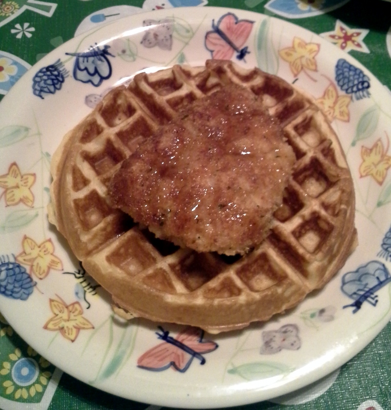 The Tiny Tyrant's Kitchen: Chicken & Waffles with Spicy Maple Drizzle