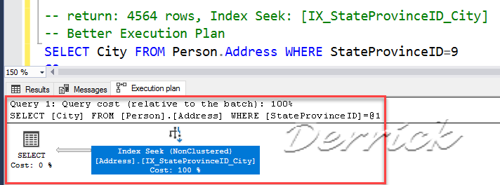 德瑞克：SQL Server 學習筆記: [SQL Server] Look at Execution Plan and index: use Index Hint, WITH ...