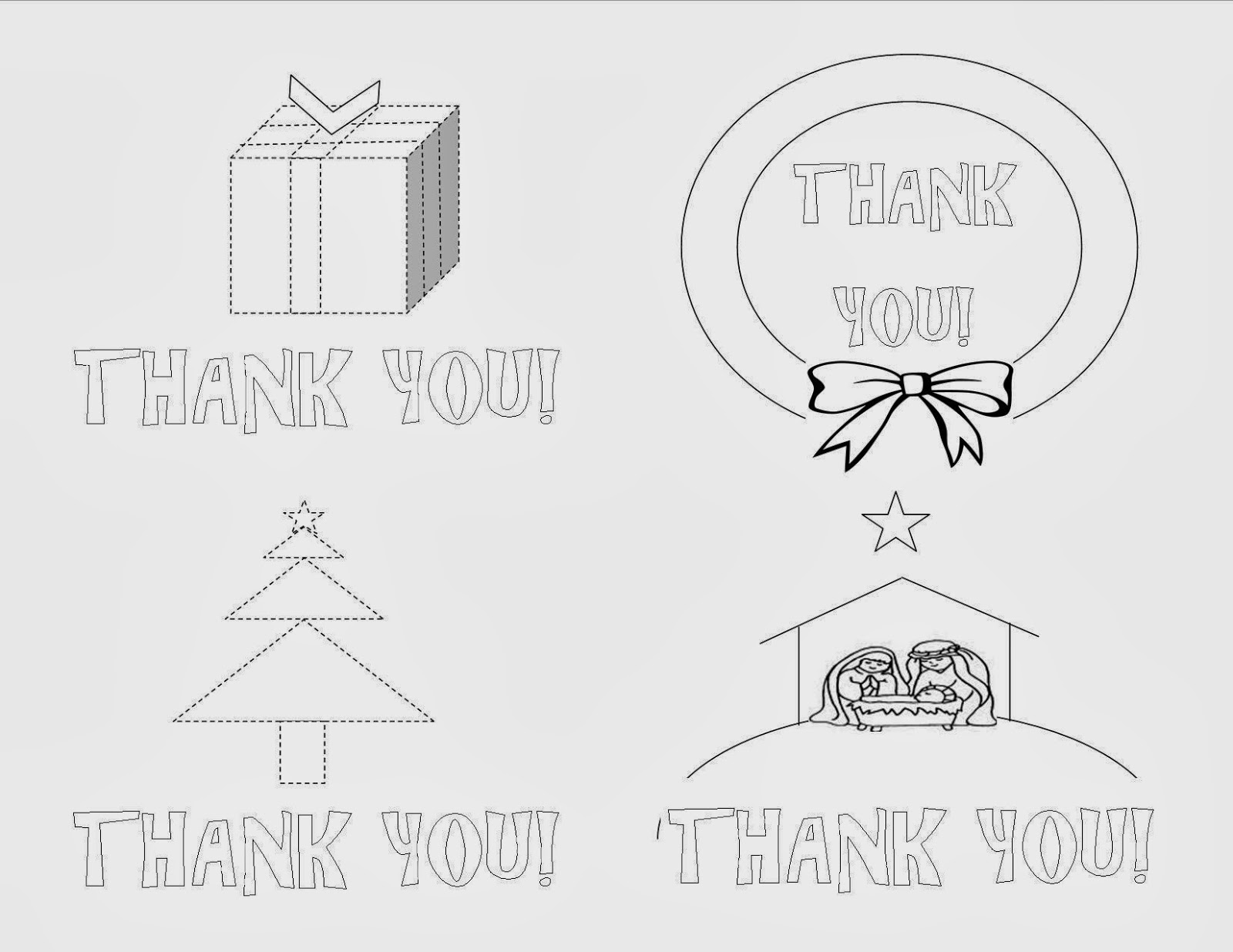 Homeschool Is Where The Heart Is: Christmas Coloring Page Thank You Notes