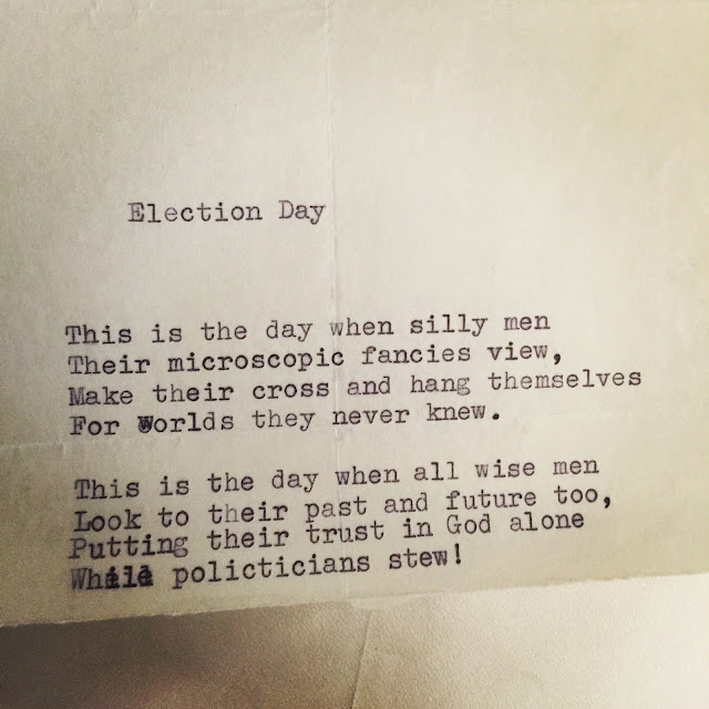 Poems from Mr Nash: Happy birthday, and an Election Day poem