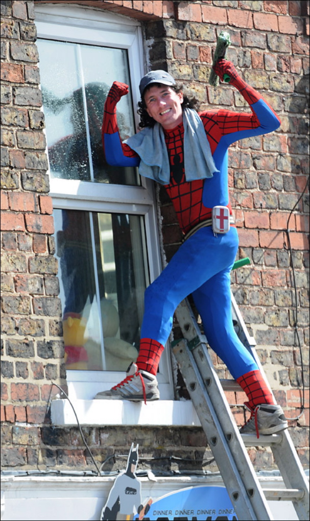 Robinson-Solutions Professional Window Cleaning: Spiderman Squeegeeing ...