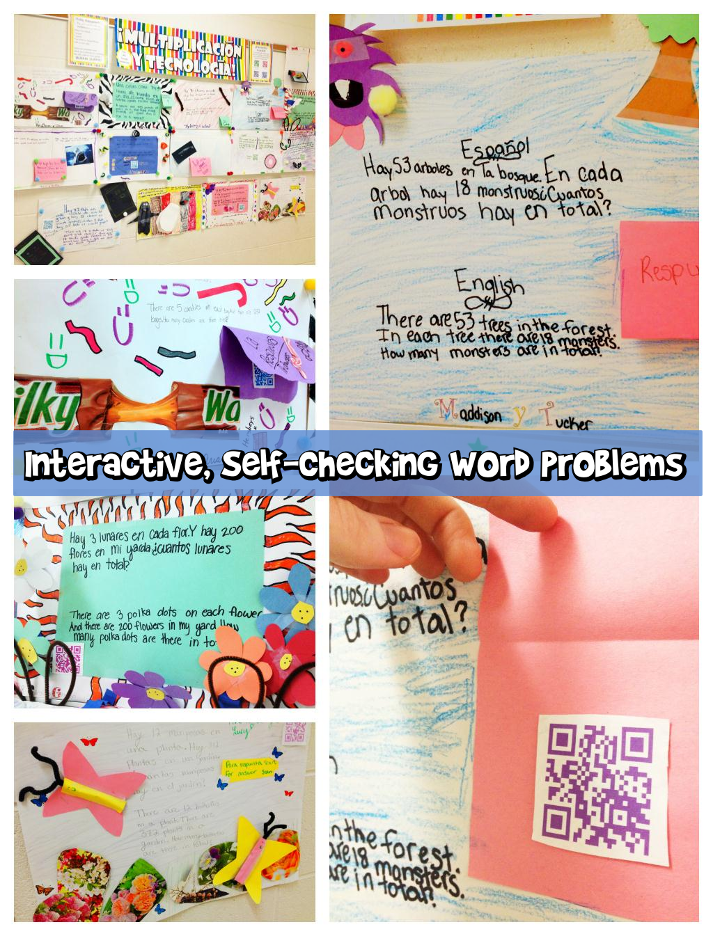 Interactive Word Problem QR Code Posters - FlapJack