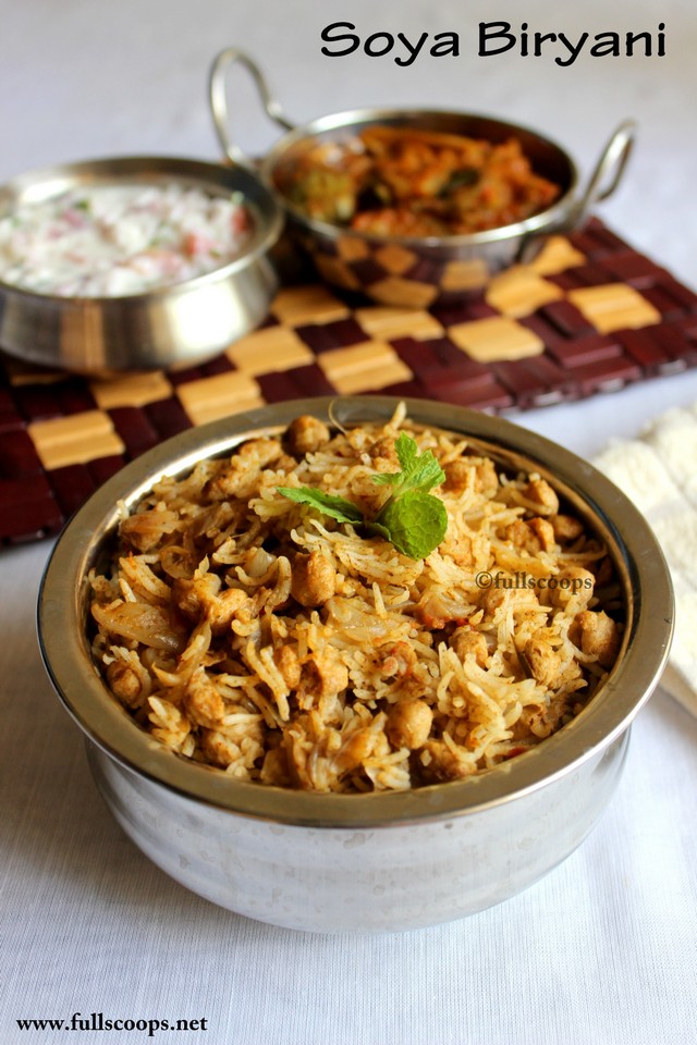 Soya Biryani | Soya Recipes ~ Full Scoops - A food blog with easy ...