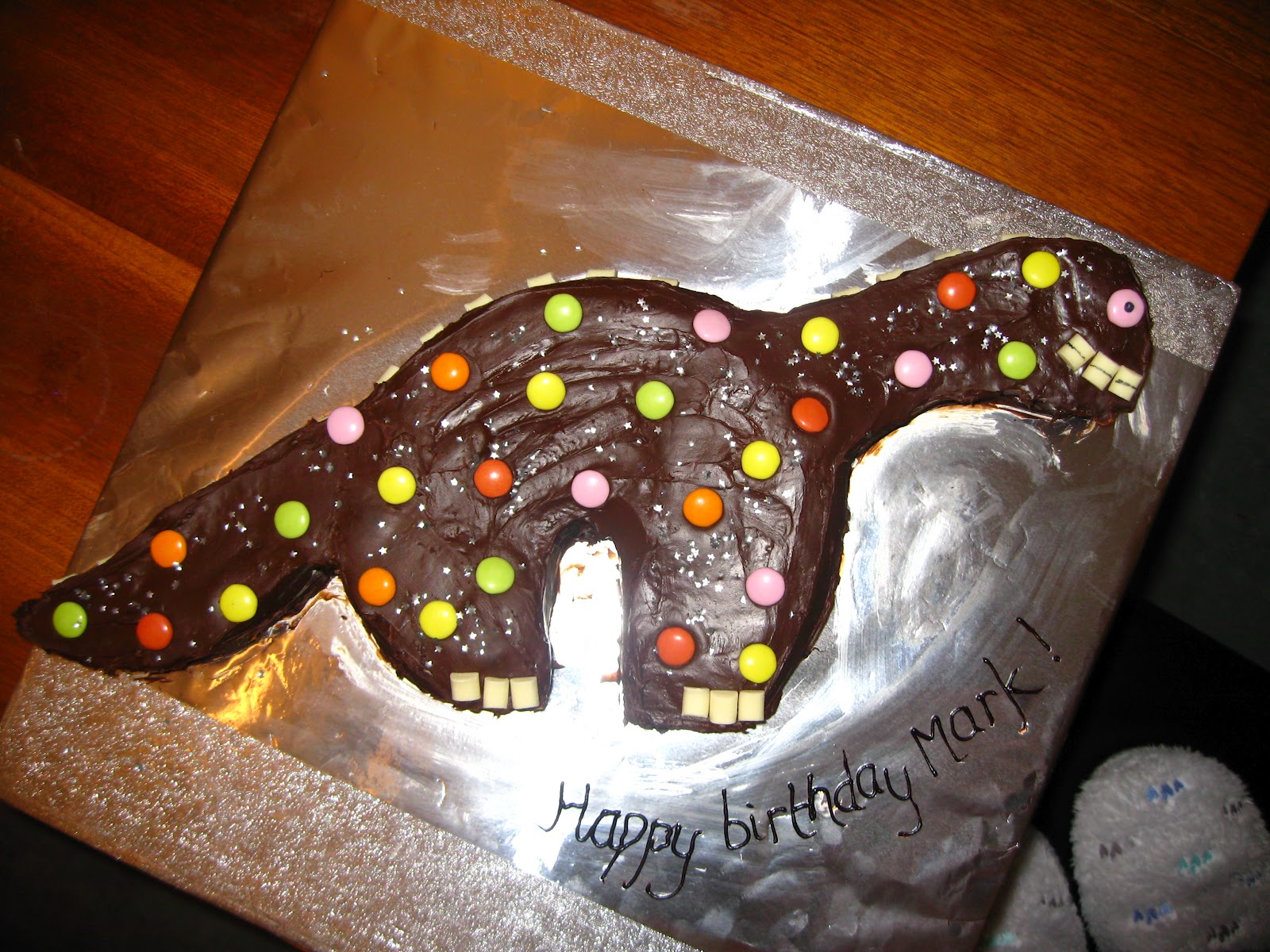 Jenny's cake project: Chocolate dinosaur cake