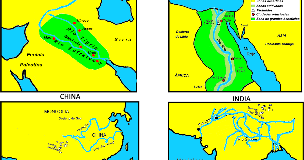 Historia Antigua-Luiselli. : Civilizaciones agrícolas: sus ríos de gran ...
