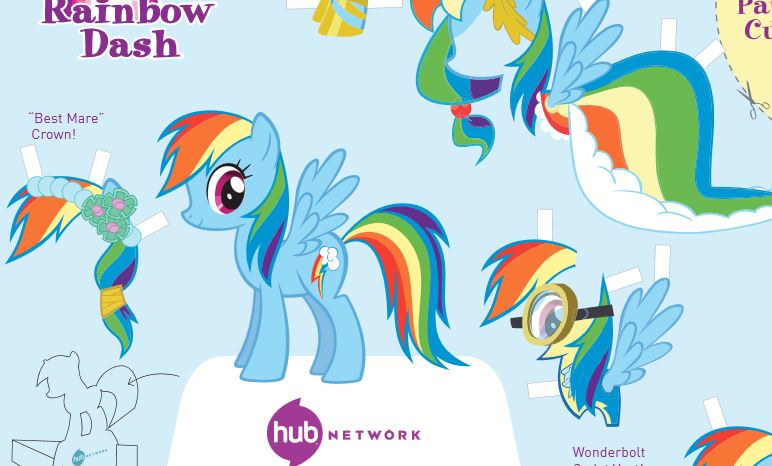 Equestria Daily - MLP Stuff!: Rainbow Dash Paper Cut-Out Added to Hub Site