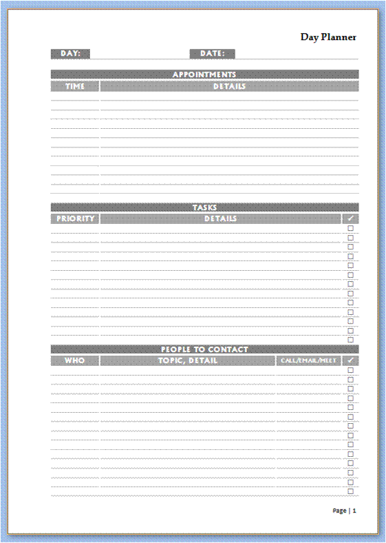 My Life All in One Place: Day Planner for your A5 Filofax