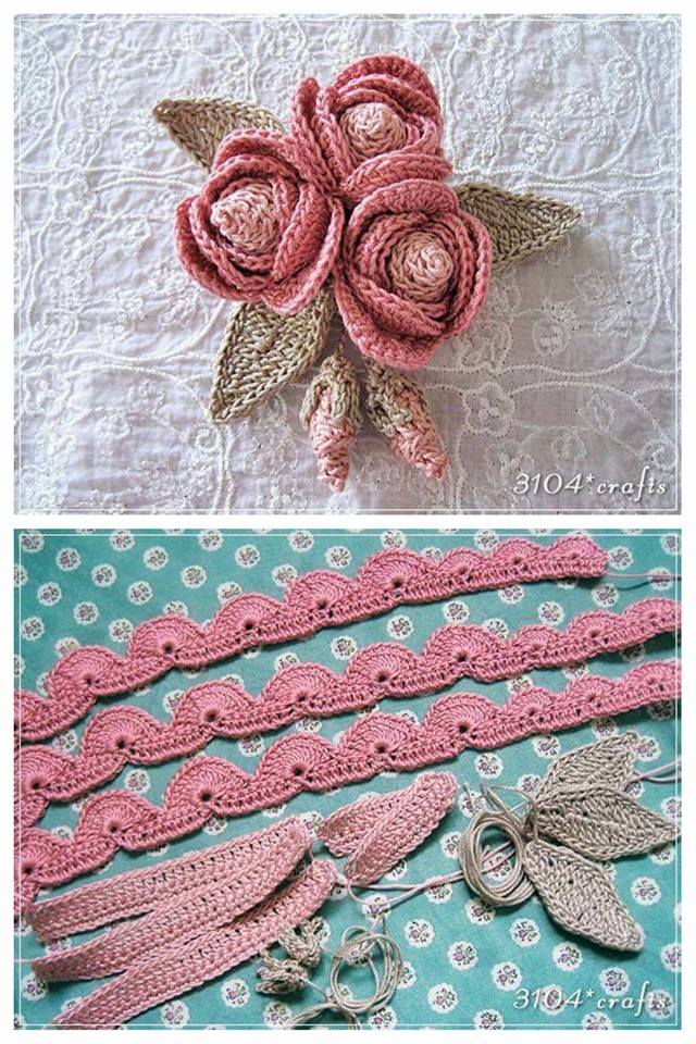 lo spazio di lilla: Bouquet di roselline con boccioli all'uncinetto ...