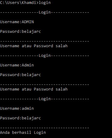 Program dan Flowchart Program Login menggunakan Bahasa C