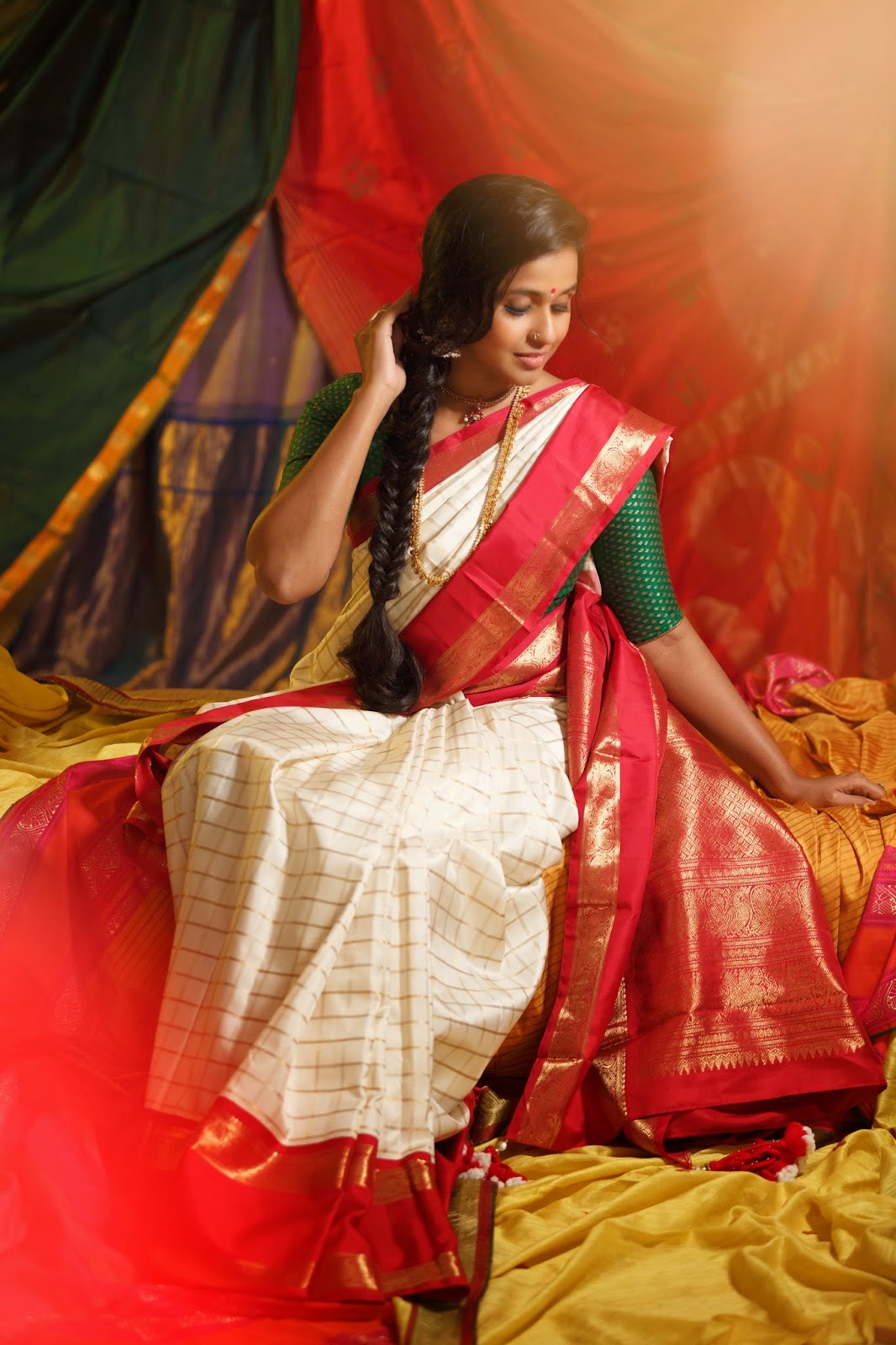 Telugu Pop Singer Smita in Saree for Aalayam Navaratri Handloom ...