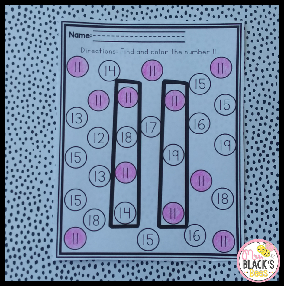 Search and Find Teen Numbers | Mrs. Black's Bees