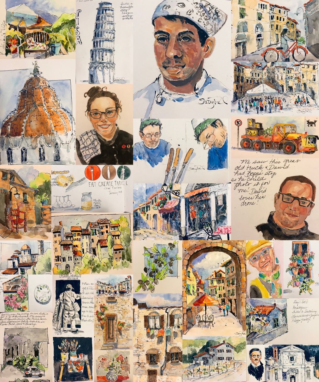 Suzy 'Pal' Powell Watercolors Collages and Sketches: Italy Sketchbook.